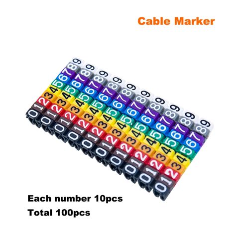 케이블 컬러 번호 튜브 마커 클립 M 오픈 카드 네트워크 이더넷 와이어 플라스틱 태그 라벨 15 25 4 6 Mm2 16 14 12 10awg 450 개