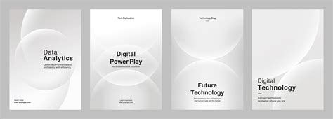 Premium Vector Set Of Poster Templates In Gray With Digital