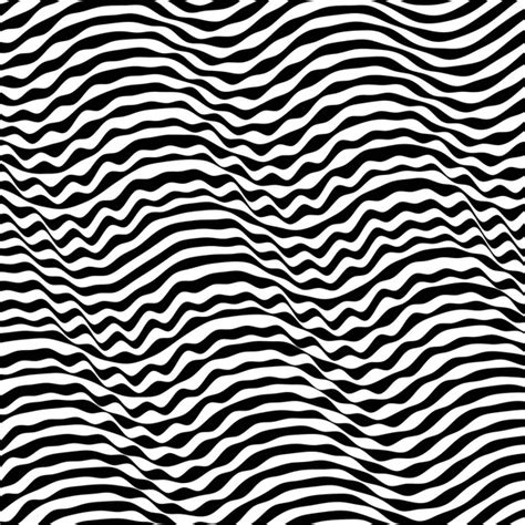 Wavy Background Dynamic Effect Black White Design Pattern Optical Illusion Stock Vector By