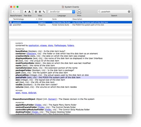 macos sierra get posix path of active finder window with jxa