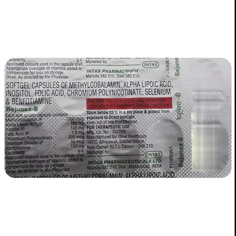 Rejunex B Soft Gelatin Capsule View Usage Side Effects Price And