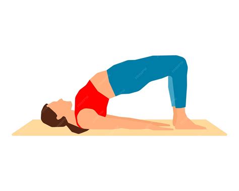 Premium Vector Bridge Yoga Pose Woman Practicing Yoga Exercise