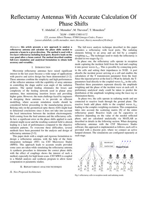 Pdf Reflectarray Antennas With Accurate Calculation Of Phase Shifts