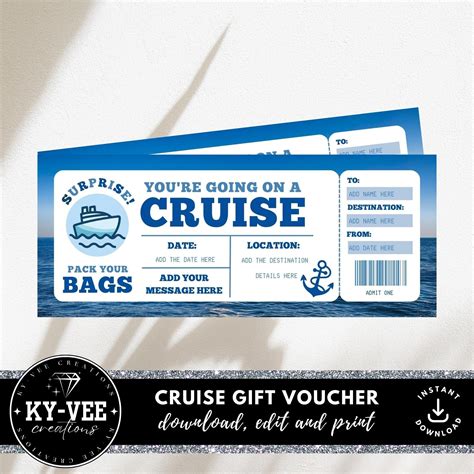 Cruise Boarding Pass Template Instant Download Printable Cruise T