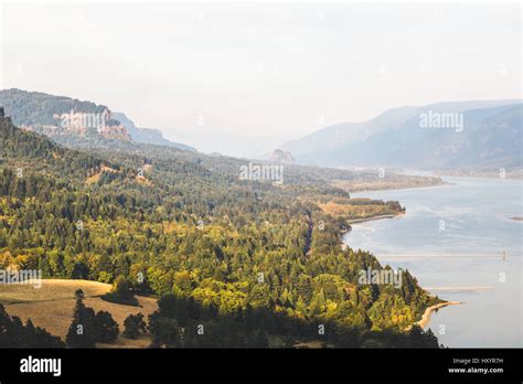 Summer Day In The Lush Green Landscape Along The Columbia River In The