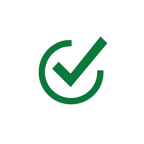 A Green Tick On A White Background With A Green Tick On It Premium Vector