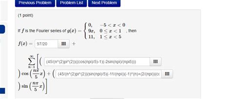 Solved Previous Problemproblem List Next Problem 1 Point If