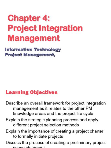 Chapter 4 Project Integration Management Pdf Net Present Value Project Management