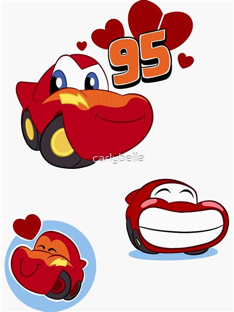 Chibi Mcqueen Sticker For Sale By Carlybella Redbubble