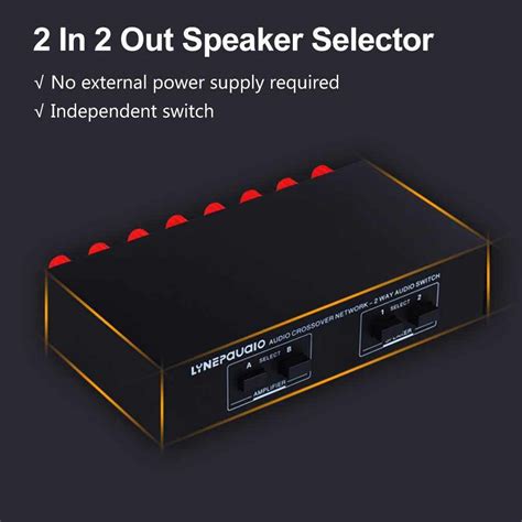 Linepaudio 2 In 2 Out Speaker Selector Switch Audio Signal Switcher