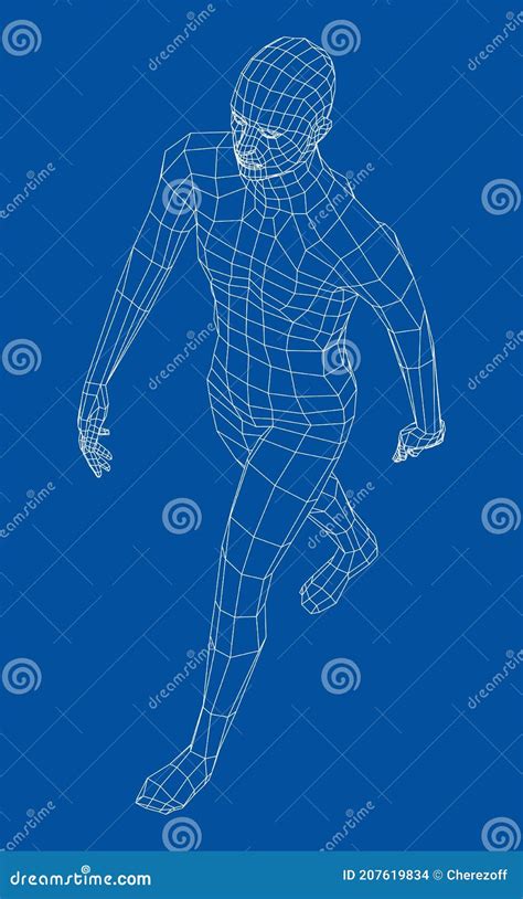 Wireframe Walking Man Vector Stock Vector Illustration Of Walk Athletic 207619834