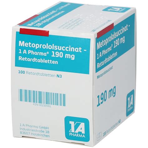 Metoprololsuccinat 1A190Mg 100 St mit dem E-Rezept kaufen - Shop Apotheke