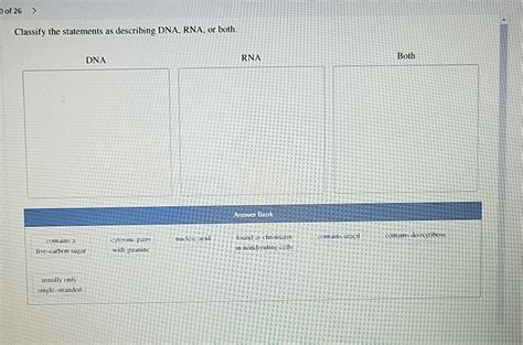 Solved Of Classify The Statements As Describing DNA Chegg