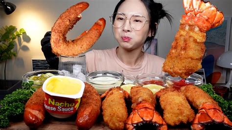 🦞랍스터를 튀겨본다🍤 랍스터 튀김 킬바사 소세지 튀김 먹방 🍤 Fried Lobster Mukbang Eating