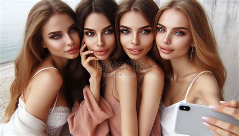 Beautiful Girl Full Of Pure Beauty Taking A Selfie Picture And Hd