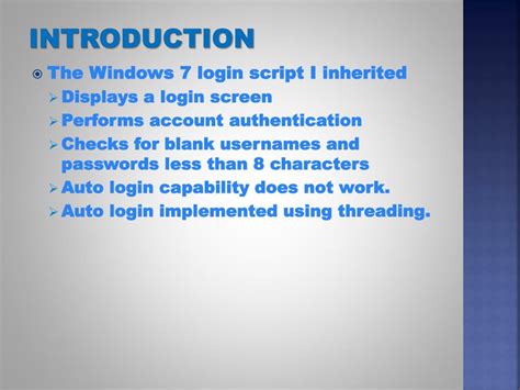 Ppt Windows 7 Login Script Powerpoint Presentation Free Download
