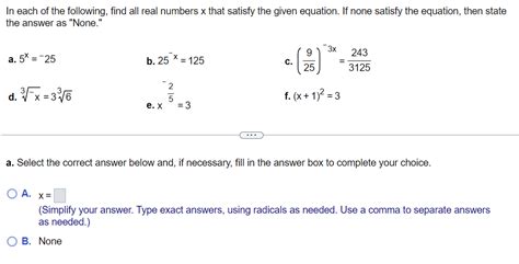Solved In Each Of The Following Find All Real Numbers X