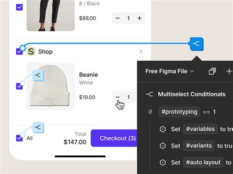 Free Multiselect Conditionals Figma Prototyping With Variables By Edwin