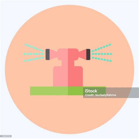 아이콘 관개 정원 기호에 적합합니다 플랫 스타일 편집 가능한 간단한 디자인 디자인 템플릿 벡터 간단한 기호 그림 스프링클러에