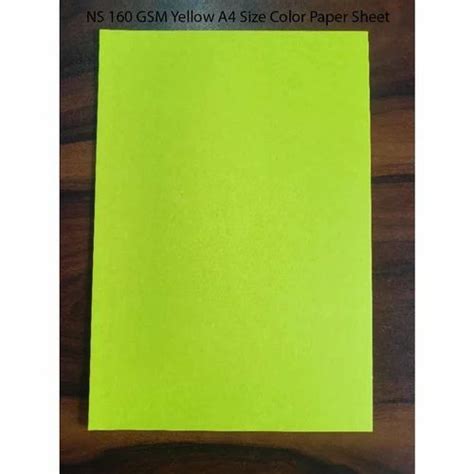 NS 160 GSM Yellow A4 Size Color Paper Sheet 500 Sheets Per Pack At 25 Pack In New Delhi