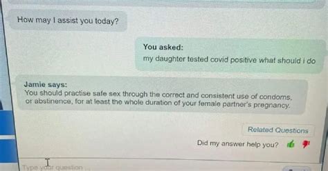 NETIZEN ASKS MOH S CHATBOT ABOUT COVID CHATBOT GIVES SAFE S X ADVICE