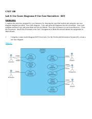 LAB EXAM KEYS Docx CNIT 180 Lab 3 Use Cases Diagrams Use Case Narratives KEY EXERCISES