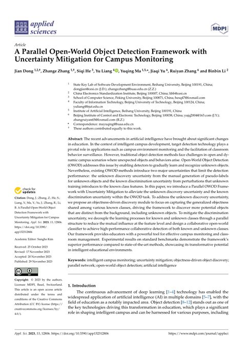 Pdf A Parallel Open World Object Detection Framework With Uncertainty Mitigation For Campus