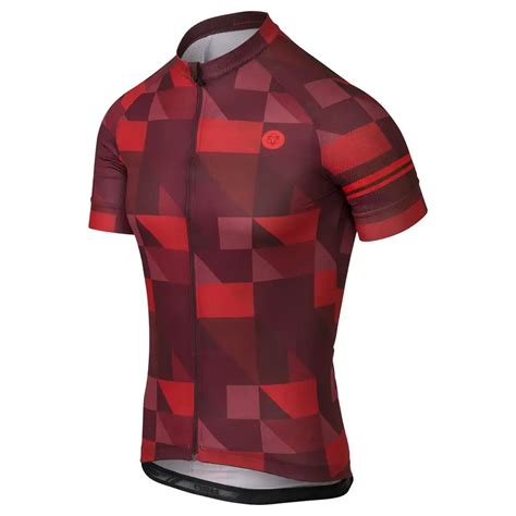 Agu Triangle Stripe Essential Fietsshirt Korte Mouwen Rood Heren