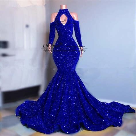 Royal Blue Long Sleeve Mermaid Prom Dress Dresses Images 2025