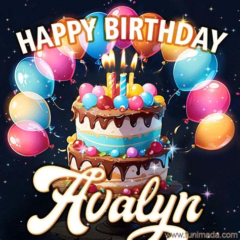 Colorful Cake Animation With Name Avalyn Download On