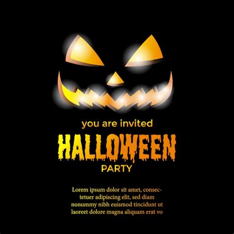 할로윈 파티 초대장 서식 파일 프리미엄 벡터