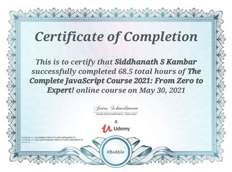 Siddhanath Kambar On Linkedin Successfully Completed Js Course