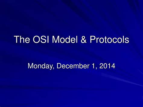 PPT The OSI Model Protocols PowerPoint Presentation Free Download ID