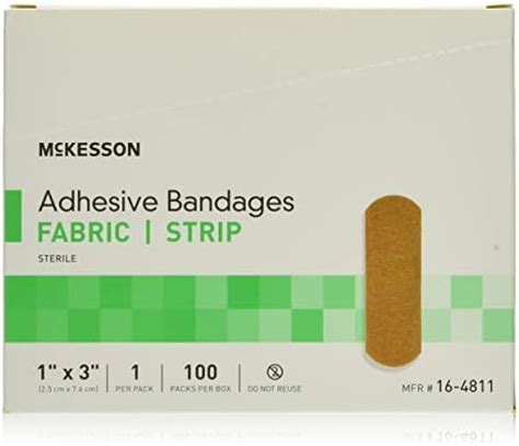Mckesson Adhesive Bandages Sterile Fabric Patch 2 In X