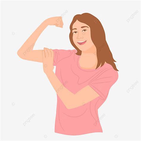 Feminist Woman Showing Her Power Equality Woman Concept Png And