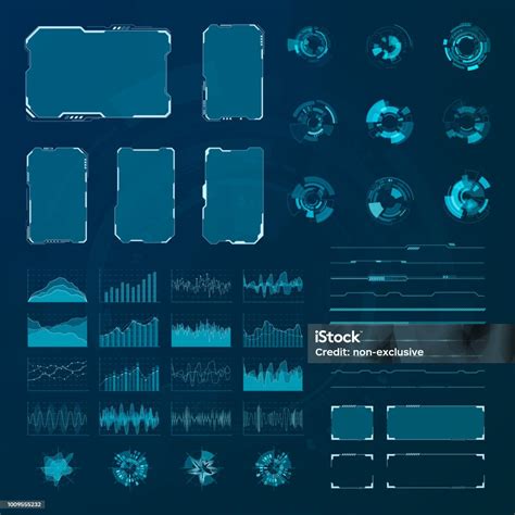 Hud 요소 집합입니다 그래픽 추상 미래 Hud Pannels입니다 벡터 가상현실에 대한 스톡 벡터 아트 및 기타 이미지 가상현실 개념 과학 Istock