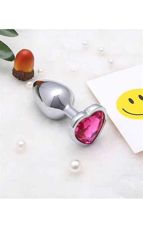 Метален бат плаг во форма на срце со 3 лубриканти малиот Xxx Sex Shop Libido Skopje