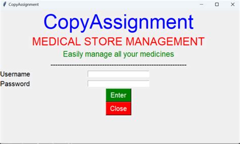 Medical Store Management System Project In Python Copyassignment