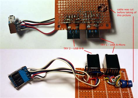 Pinout Problem With Making A USB A B Micro Adapter Detects Cable As USB Electrical