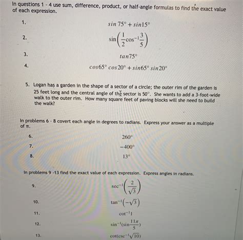 solved in questions 1 4 use sum difference product or