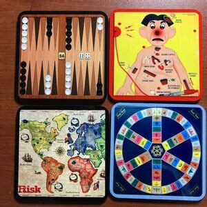 New Board Game Coasters Set Of Etsy