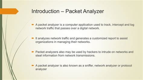 Network Packet Analysis Capture And Analysis Pptx Computer