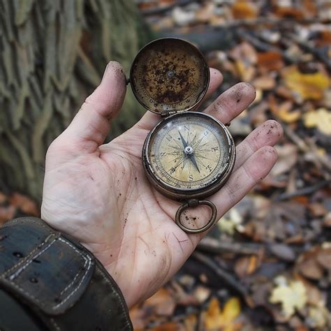 Hand Holding Compass Finding Your True North Premium Ai Generated Image