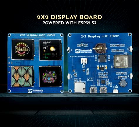 2×2 Display Board Powered With Esp32 S3 Wroom 1 With Raspberry Pi Pico