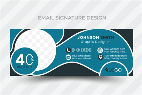 Professionell Geometrisk Företag Och Företags E Post Signatur Med Abstrakt Former Modern Och