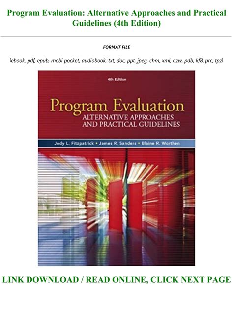 Ebook Program Evaluation Alternative Approaches And Practical Guidelines 4th Edition Full Pdf