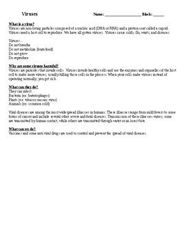 Notes On Viruses By Science With Scholtz TPT