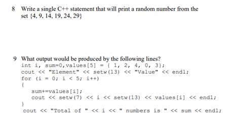 Solved 8 Write A Single C Statement That Will Print A