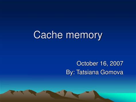 PPT Cache Memory PowerPoint Presentation Free Download ID 5354000