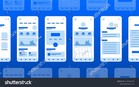 Set Ui Ux Wireframes Gui Screens Stock Vector Royalty Free Shutterstock